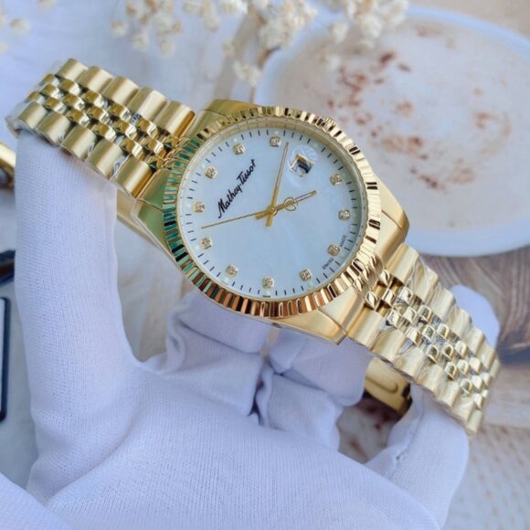 Tissot | Accessories | Tissot Gold Ladies Dial Mop Watch New | Poshmark